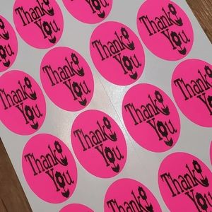 Office | Thank You Stickers Labels Pink Blacksticker Labe | Poshmark